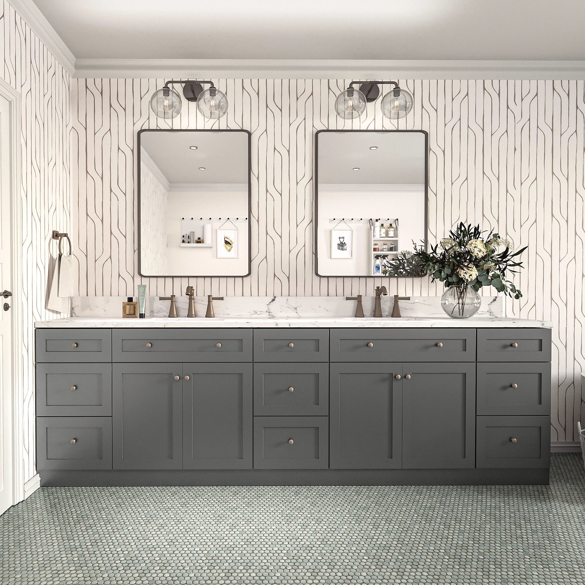 15" x 34 1/2" Vanity Base Cabinet | 3 Drawers | Omni Graphite | Mantra